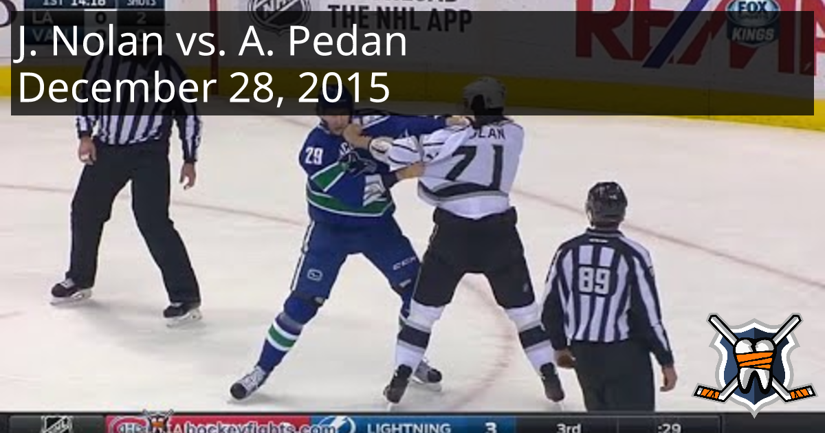 Jordan Nolan vs. Andrey Pedan, December 28, 2015 - Los Angeles Kings vs ...