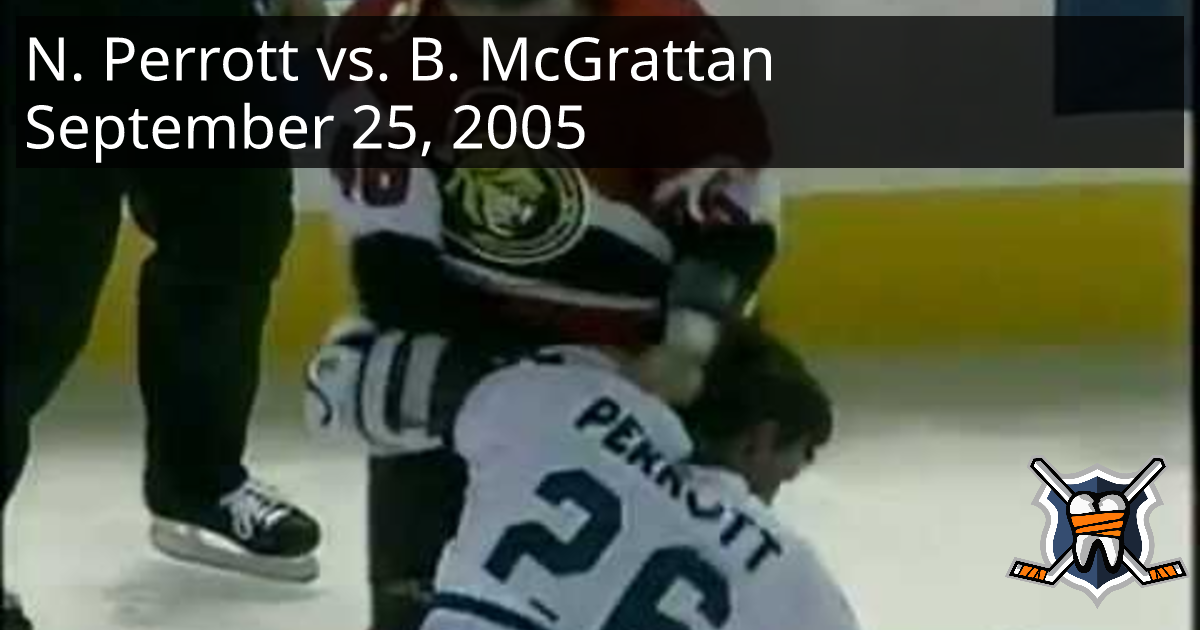 Nathan Perrott vs. Brian McGrattan, September 25, 2005 - Toronto Maple ...