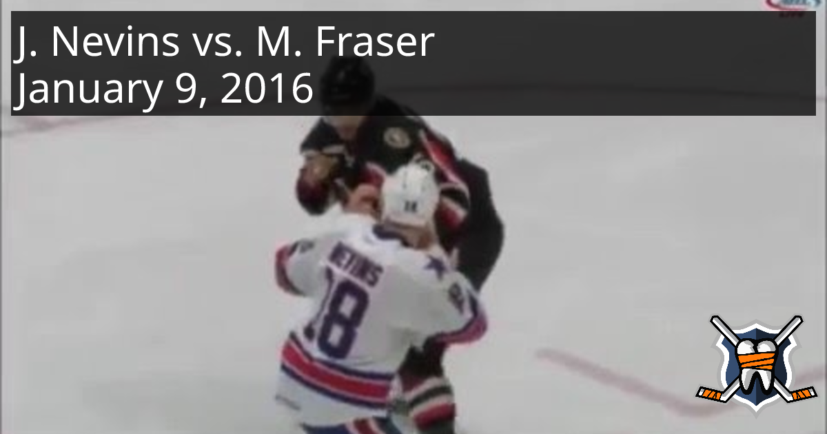 Jack Nevins vs. Mark Fraser, January 9, 2016 - Rochester Americans vs ...