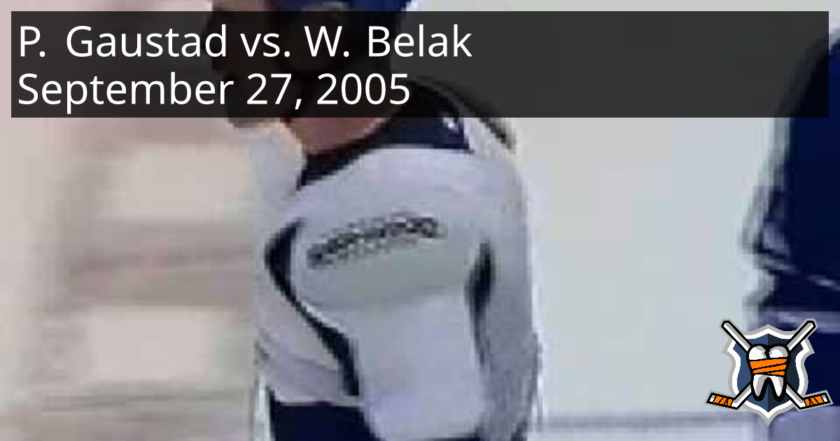 Paul Gaustad vs. Wade Belak, September 27, 2005 - Buffalo Sabres vs ...