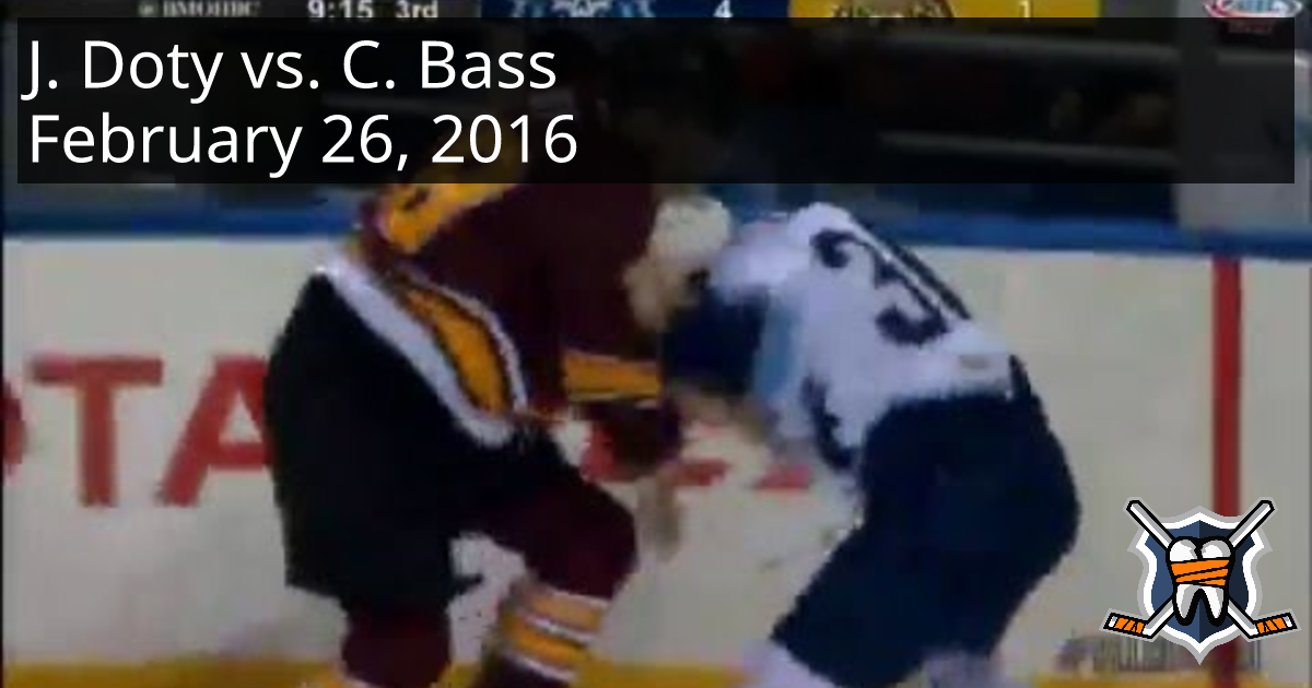 Jacob Doty vs. Cody Bass, February 26, 2016 - Chicago Wolves vs ...
