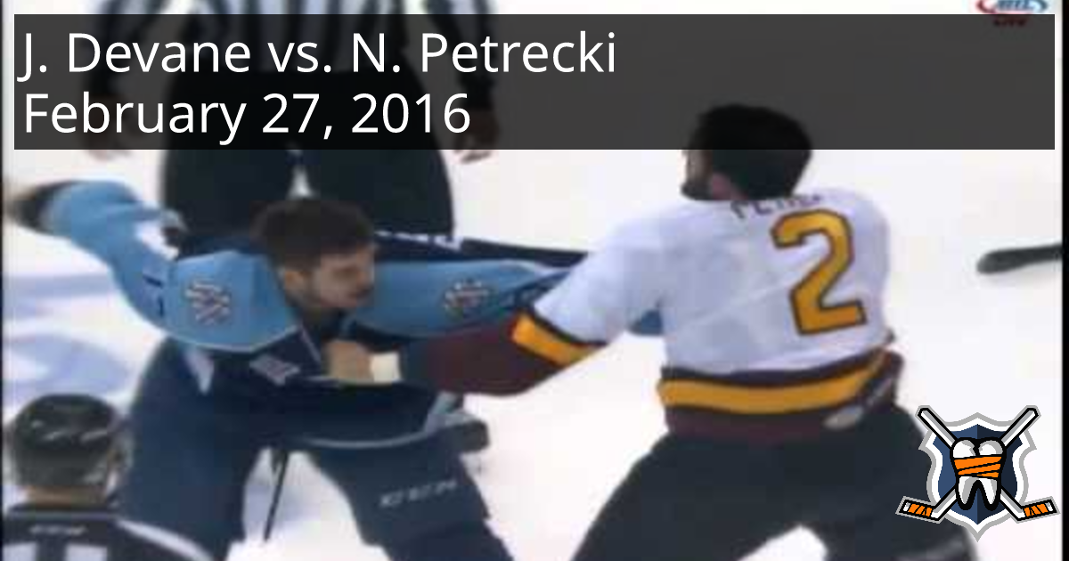 Jamie Devane vs. Nick Petrecki, February 27, 2016 - Milwaukee Admirals ...