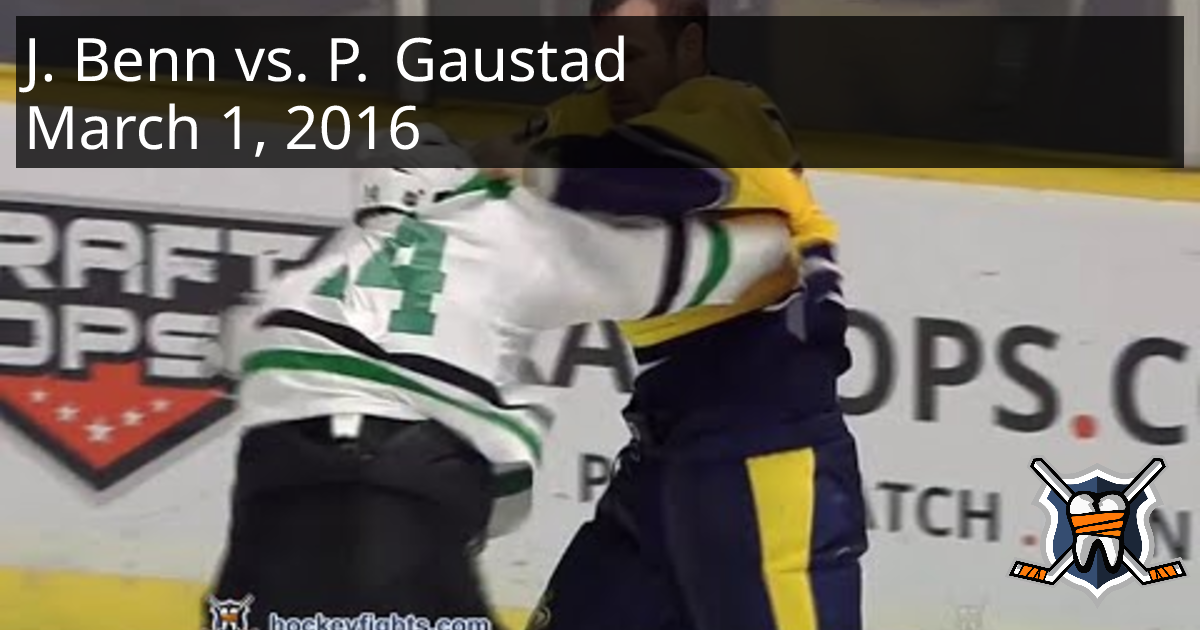 Jamie Benn vs. Paul Gaustad, March 1, 2016 - Dallas Stars vs. Nashville ...