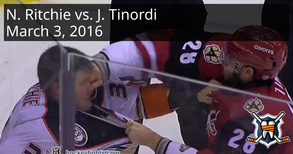 Nick Ritchie vs. Jarred Tinordi, March 3, 2016 - Anaheim Ducks vs ...