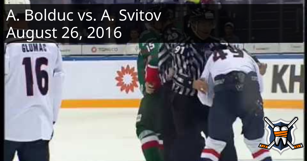 Alexandre Bolduc vs. Alexander Svitov, August 26, 2016 - Medvescak ...