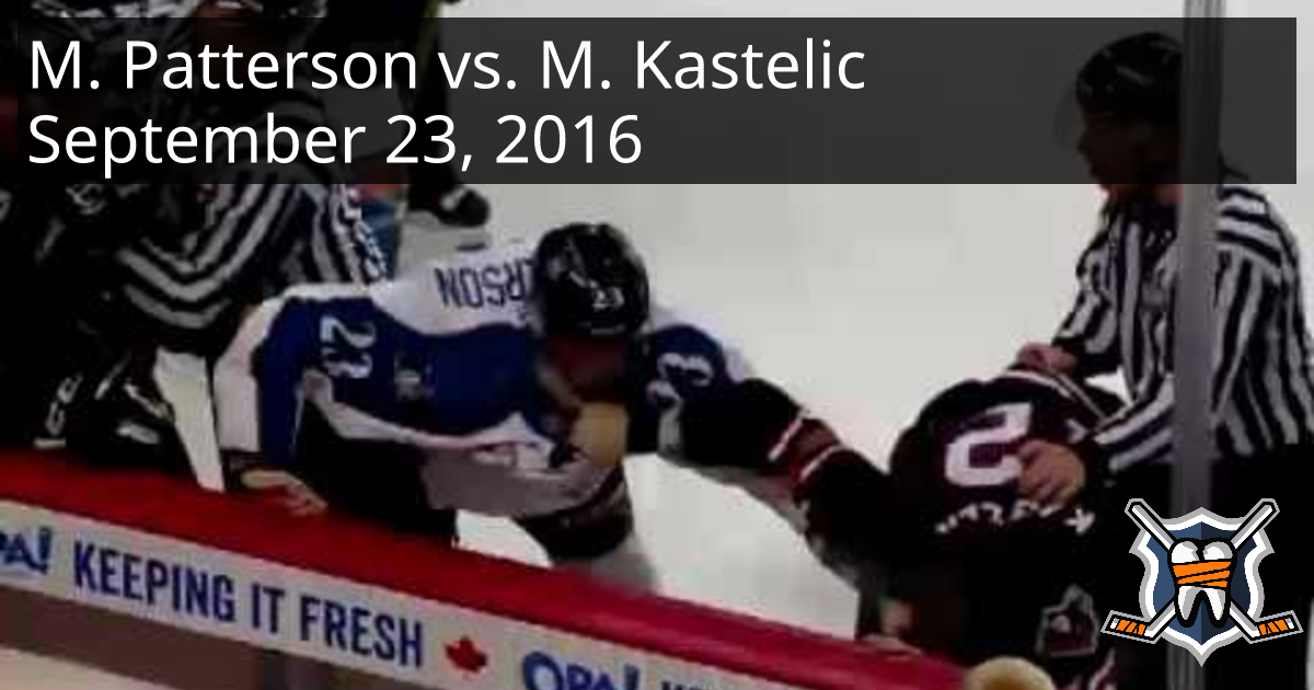 Max Patterson vs. Mark Kastelic, September 23, 2016 - Kootenay Ice vs ...