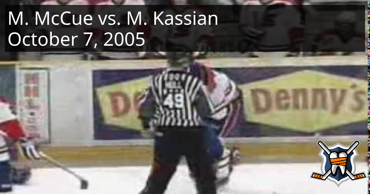 Matt McCue vs. Matt Kassian, October 7, 2005 - Spokane Chiefs vs ...