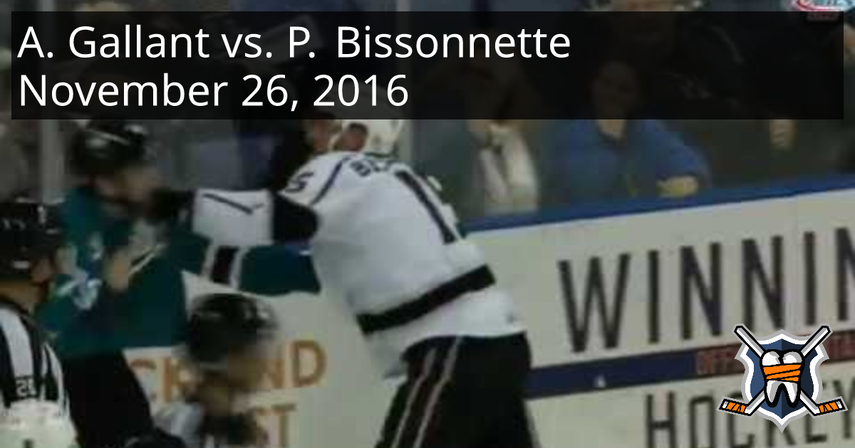 Alex Gallant vs. Paul Bissonnette, November 26, 2016 - San Jose ...