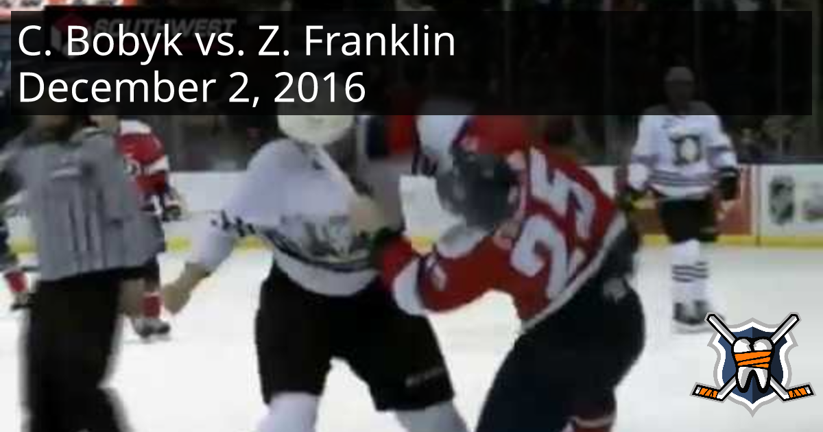 Colton Bobyk vs. Zane Franklin, December 2, 2016 - Red Deer Rebels vs ...
