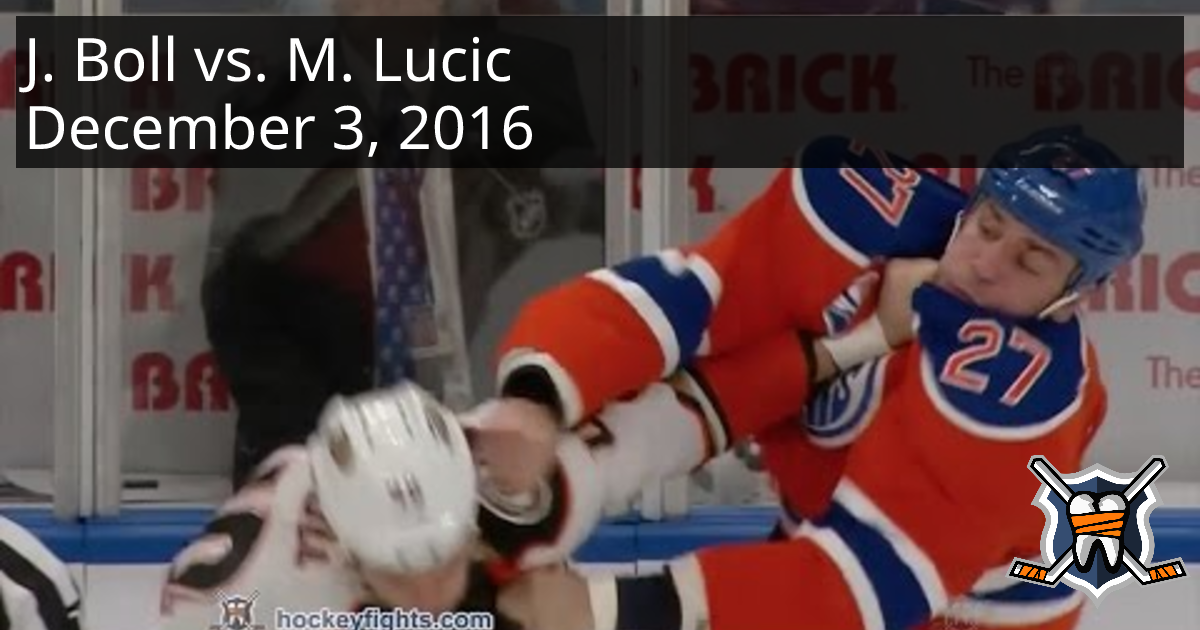 Jared Boll vs. Milan Lucic, December 3, 2016 - Anaheim Ducks vs ...