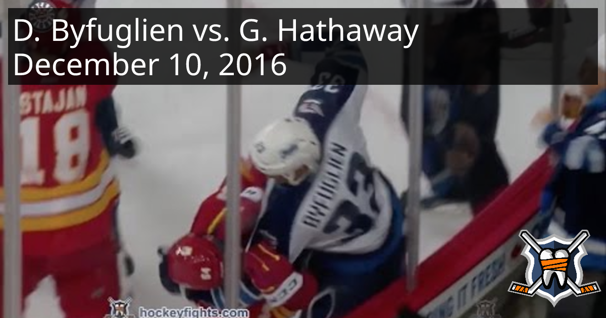 Dustin Byfuglien vs. Garnet Hathaway, December 10, 2016 - Winnipeg Jets ...