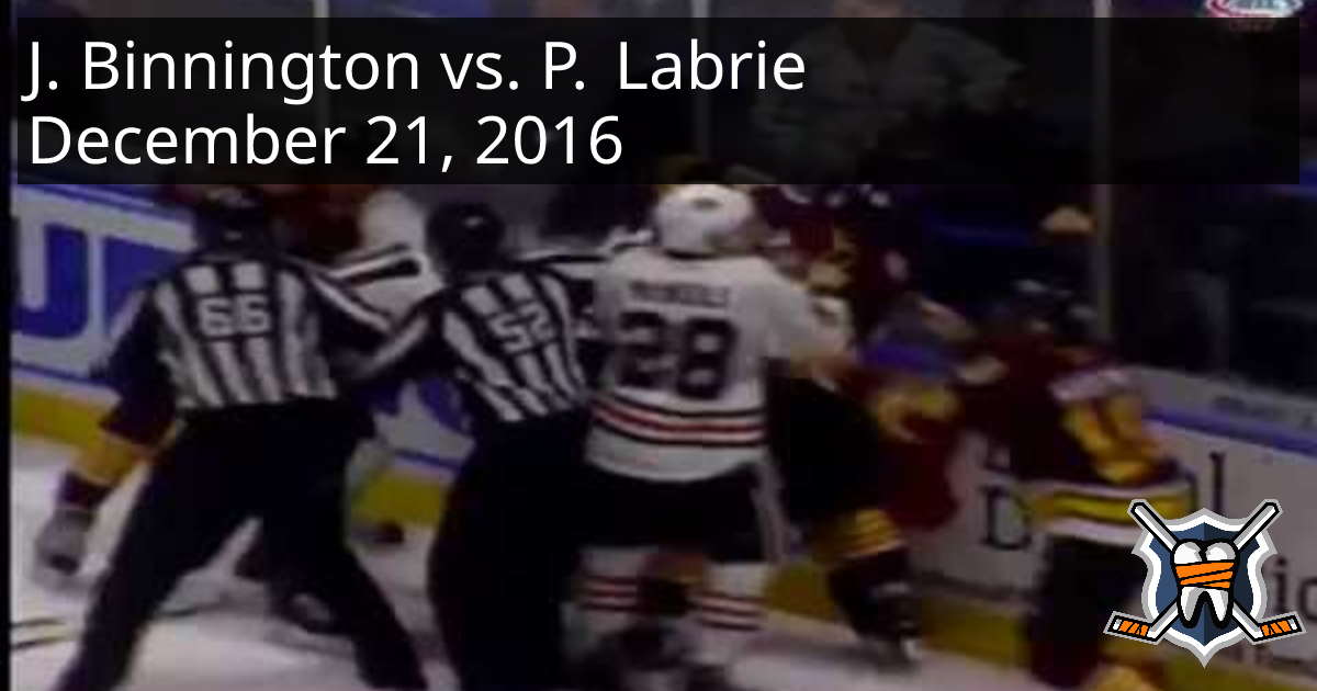 Jordan Binnington vs. Pierre-Cedric Labrie, December 21, 2016 - Chicago ...