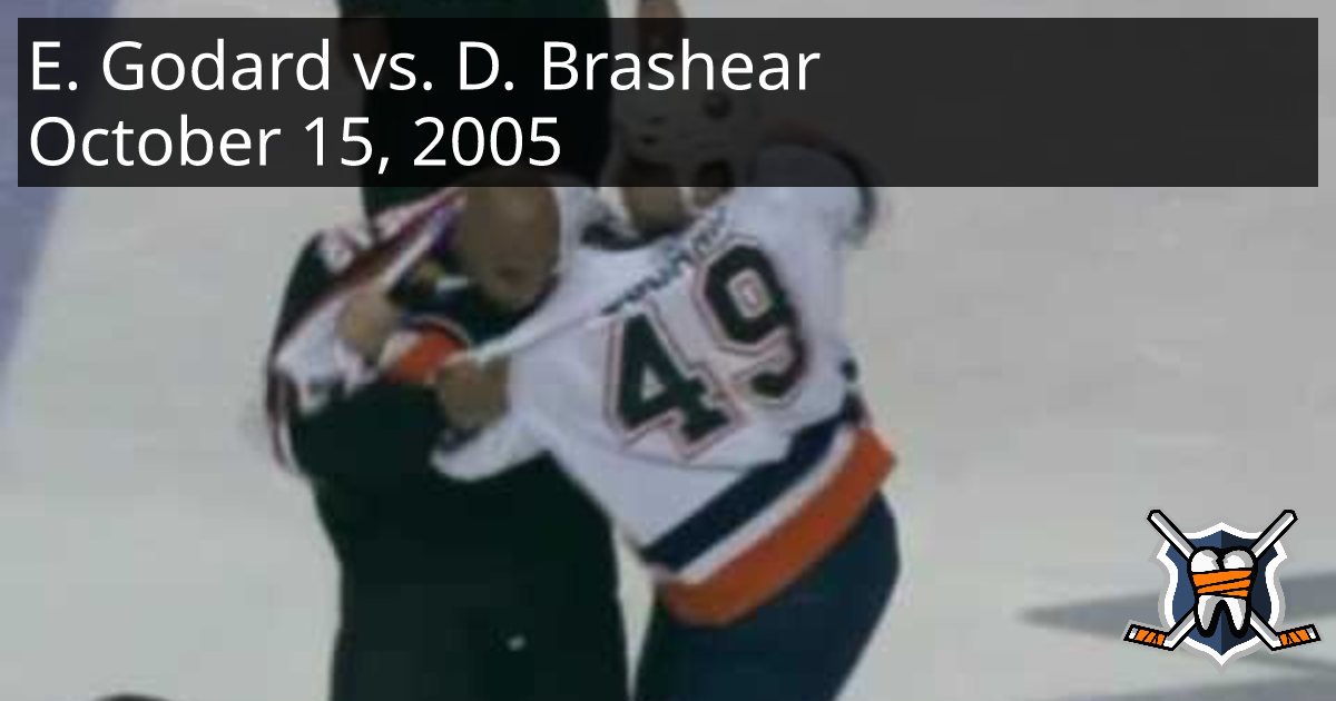 Eric Godard vs. Donald Brashear, October 15, 2005 - New York Islanders ...