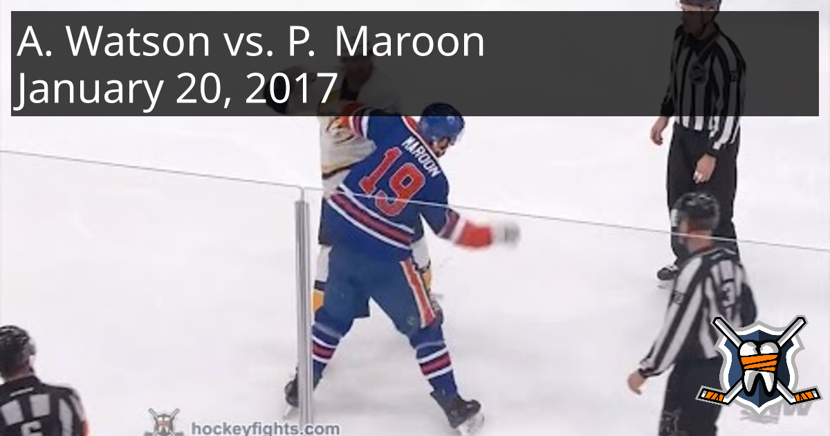 Austin Watson vs. Pat Maroon, January 20, 2017 - Nashville Predators vs ...