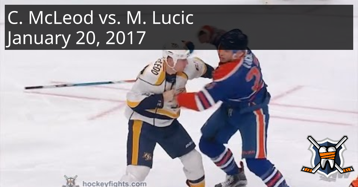 Cody McLeod vs. Milan Lucic, January 20, 2017 - Nashville Predators vs ...