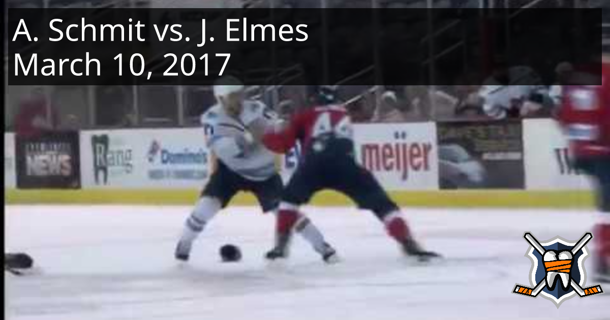 Aaron Schmit vs. Josh Elmes, March 10, 2017 - Pensacola Ice Flyers vs ...