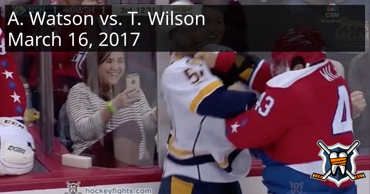 Austin Watson vs. Tom Wilson, March 16, 2017 - Nashville Predators vs ...