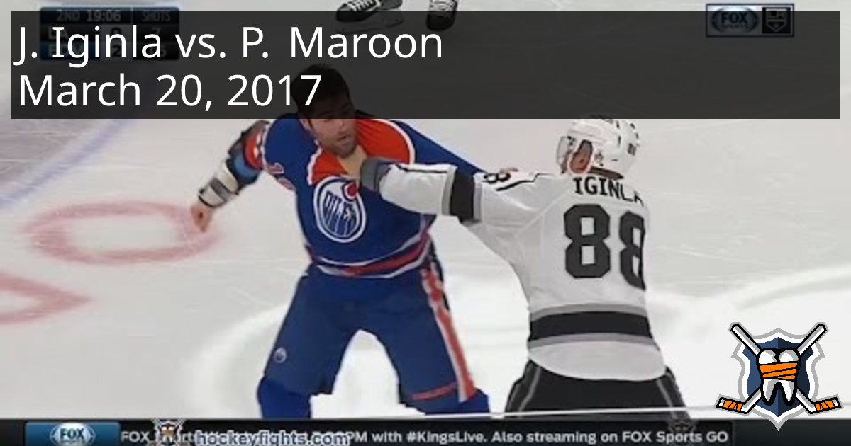 Jarome Iginla vs. Pat Maroon, March 20, 2017 - Los Angeles Kings vs ...