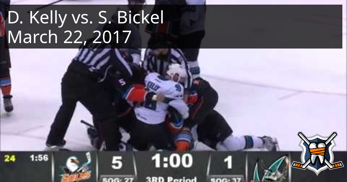 Dan Kelly vs. Stu Bickel, March 22, 2017 - San Jose Barracuda vs. San ...