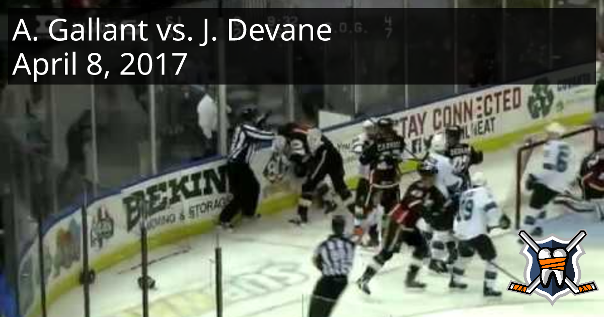 Alex Gallant vs. Jamie Devane, April 8, 2017 - San Jose Barracuda vs ...