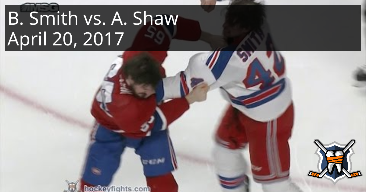 Brendan Smith vs. Andrew Shaw, April 20, 2017 - New York Rangers vs ...