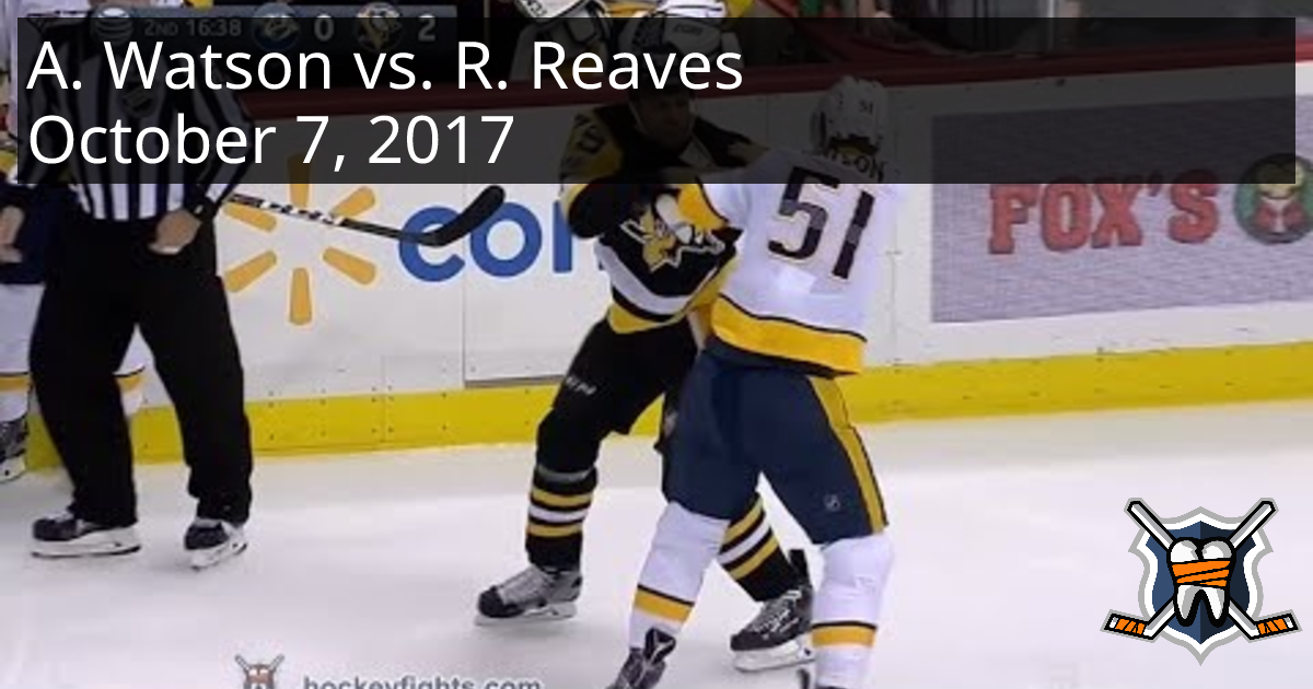 Austin Watson vs. Ryan Reaves, October 7, 2017 - Nashville Predators vs ...