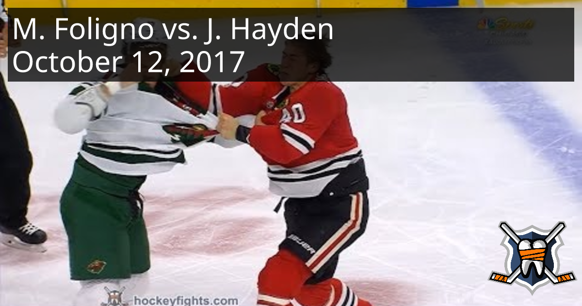 Marcus Foligno vs. John Hayden, October 12, 2017 - Minnesota Wild vs ...