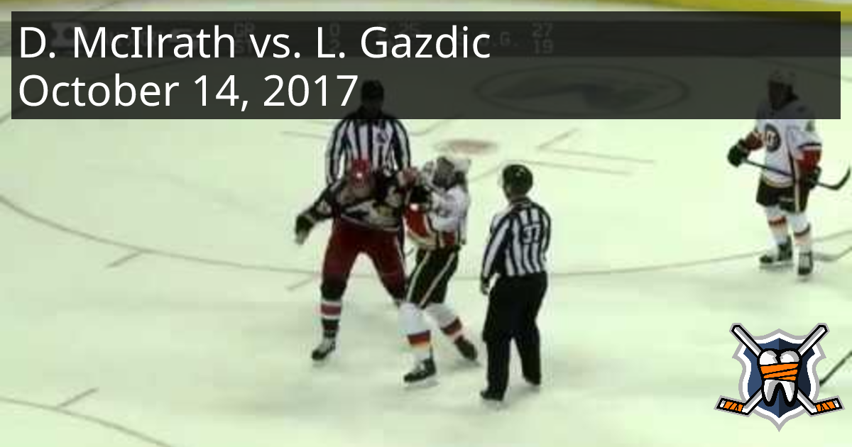 Dylan McIlrath vs. Luke Gazdic, October 14, 2017 - Grand Rapids ...