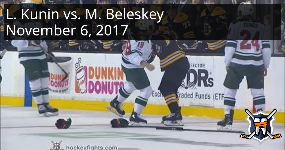Luke Kunin vs. Matt Beleskey, November 6, 2017 - Minnesota Wild vs ...