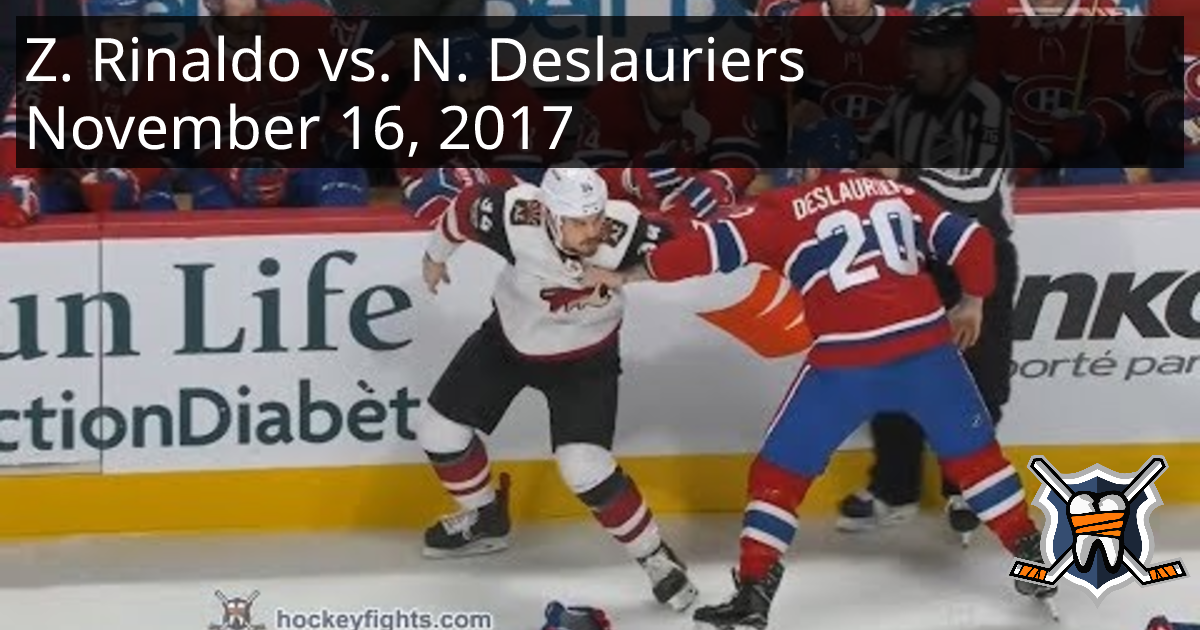 Zac Rinaldo vs. Nicolas Deslauriers, November 16, 2017 - Arizona ...