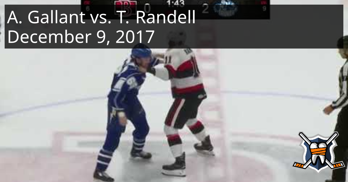 Alex Gallant vs. Tyler Randell, December 9, 2017 - Syracuse Crunch vs ...