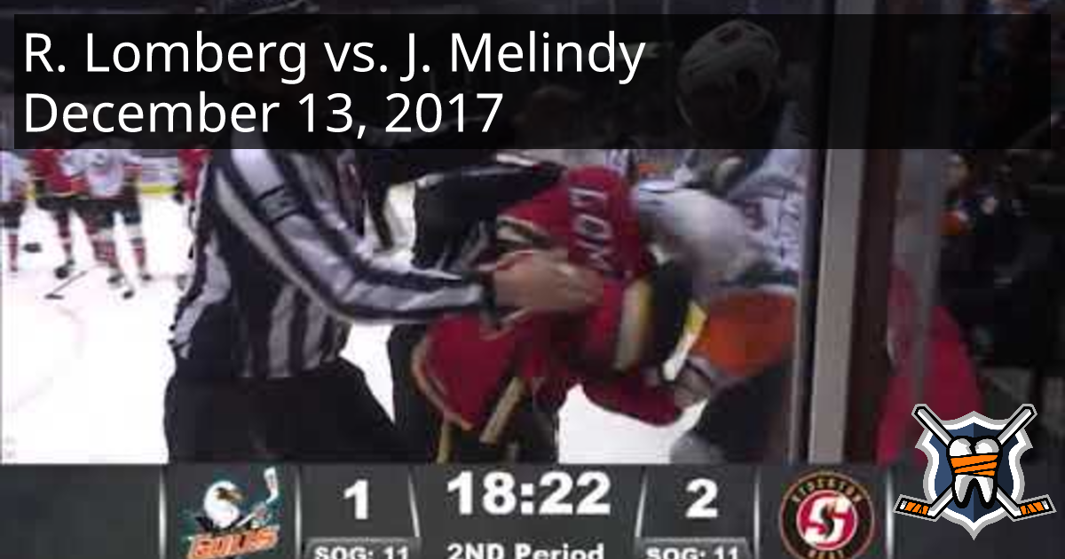 Ryan Lomberg vs. James Melindy, December 13, 2017 - Stockton Heat vs ...