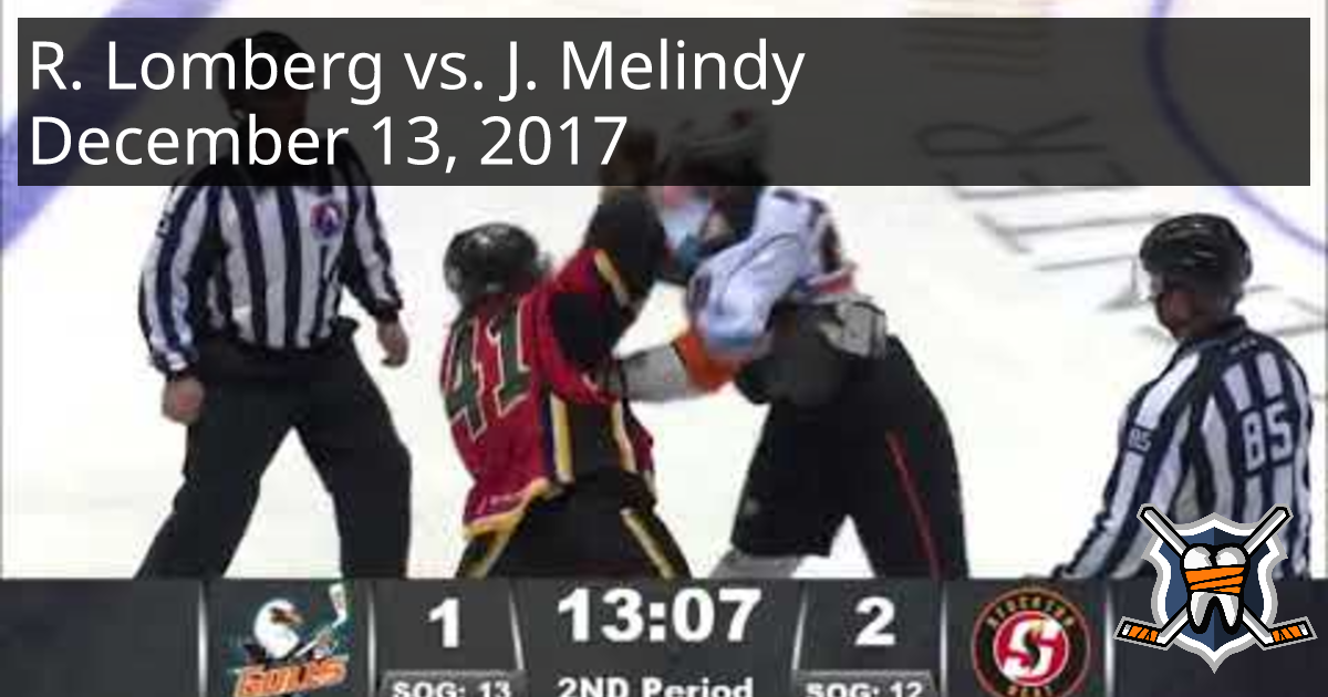 Ryan Lomberg vs. James Melindy, December 13, 2017 - Stockton Heat vs ...