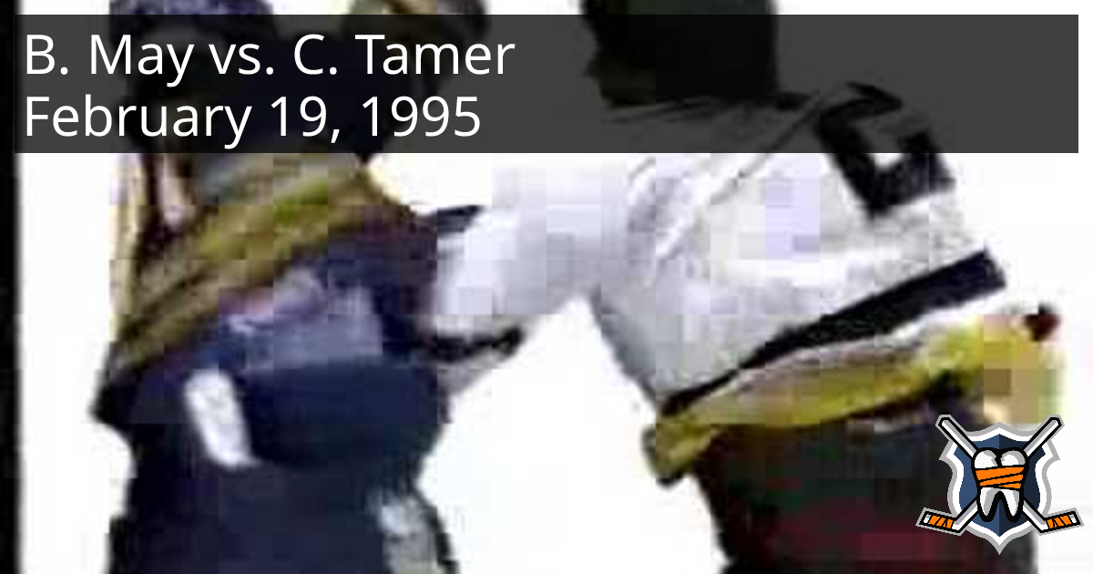 Brad May vs. Chris Tamer, February 19, 1995 - Buffalo Sabres vs ...
