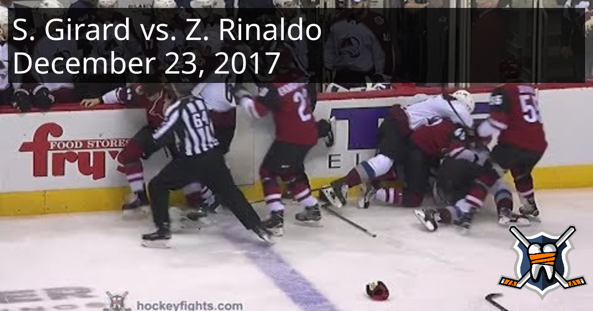 Samuel Girard vs. Zac Rinaldo, December 23, 2017 - Colorado Avalanche ...