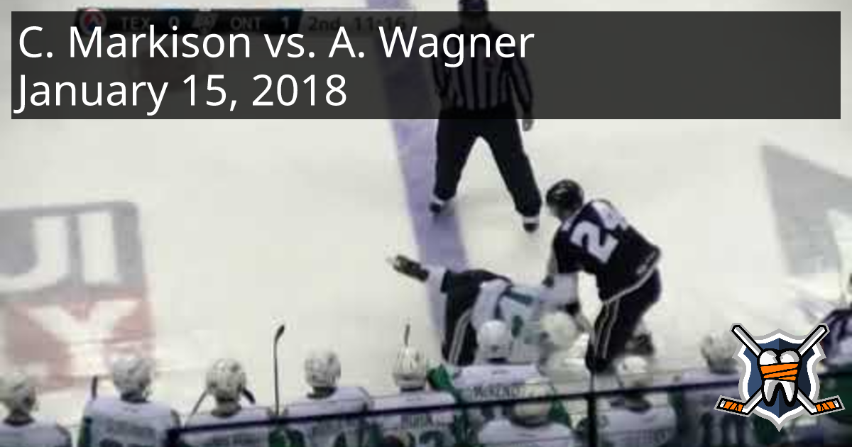 Colin Markison vs. Austin Wagner, January 15, 2018 - Texas Stars vs ...