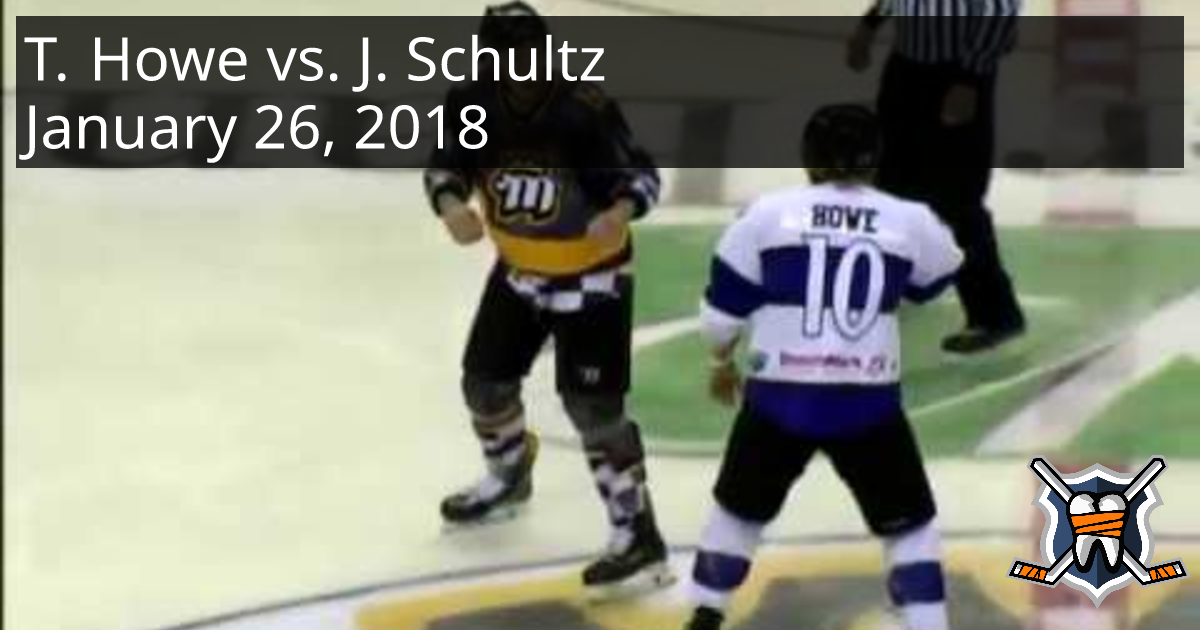 Tyler Howe vs. Jake Schultz, January 26, 2018 - Knoxville Ice Bears vs ...