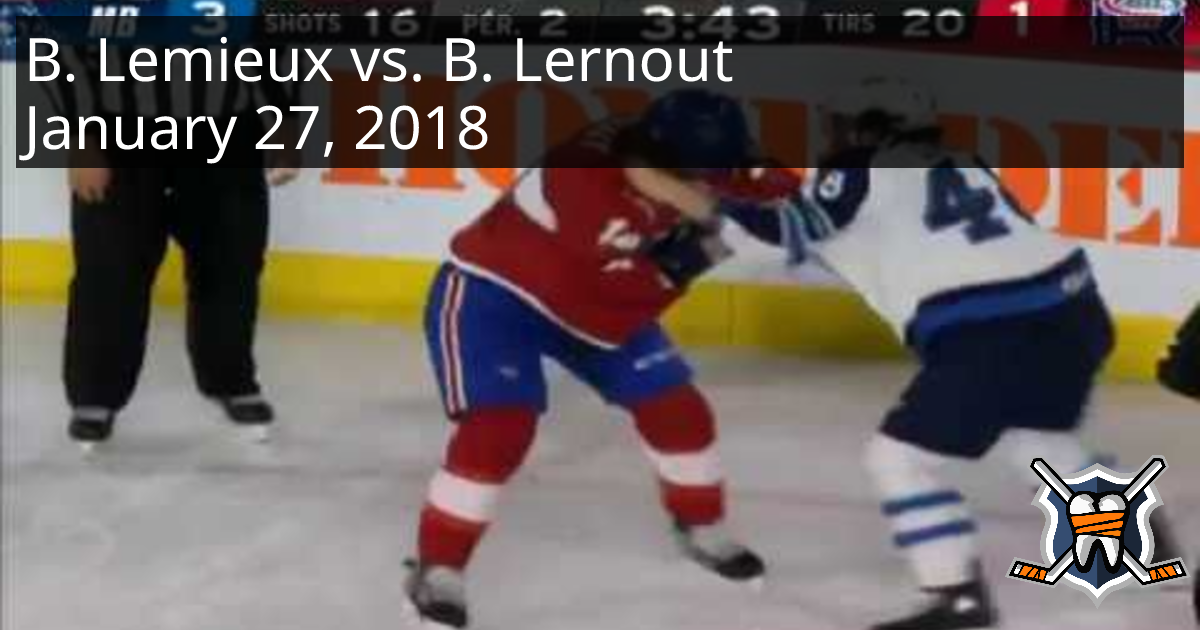 Brendan Lemieux vs. Brett Lernout, January 27, 2018 - Manitoba Moose vs ...