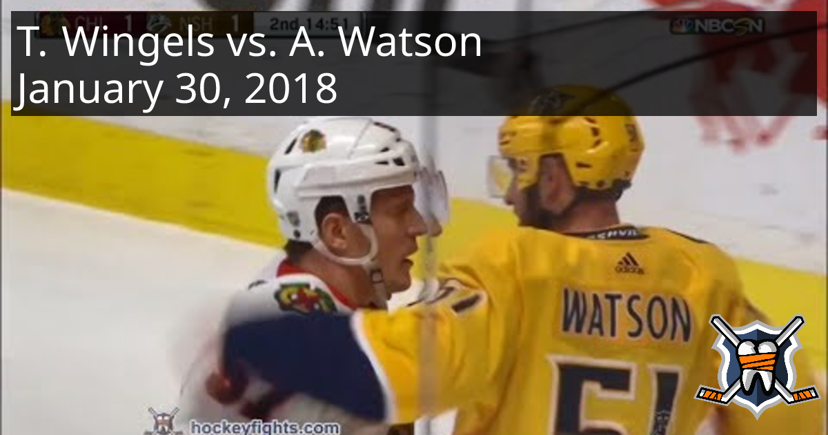 Tommy Wingels vs. Austin Watson, January 30, 2018 - Chicago Blackhawks ...