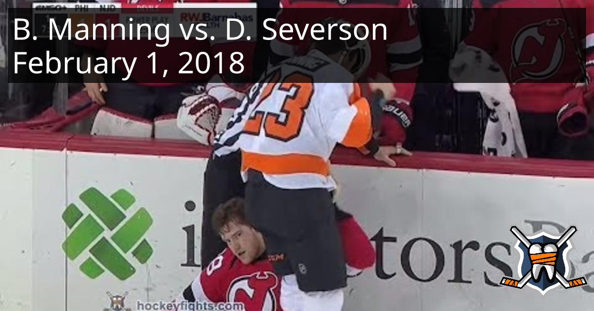 Brandon Manning vs. Damon Severson, February 1, 2018 - Philadelphia ...