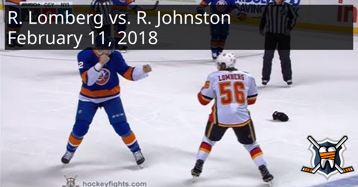 Ryan Lomberg vs. Ross Johnston, February 11, 2018 - Calgary Flames vs ...
