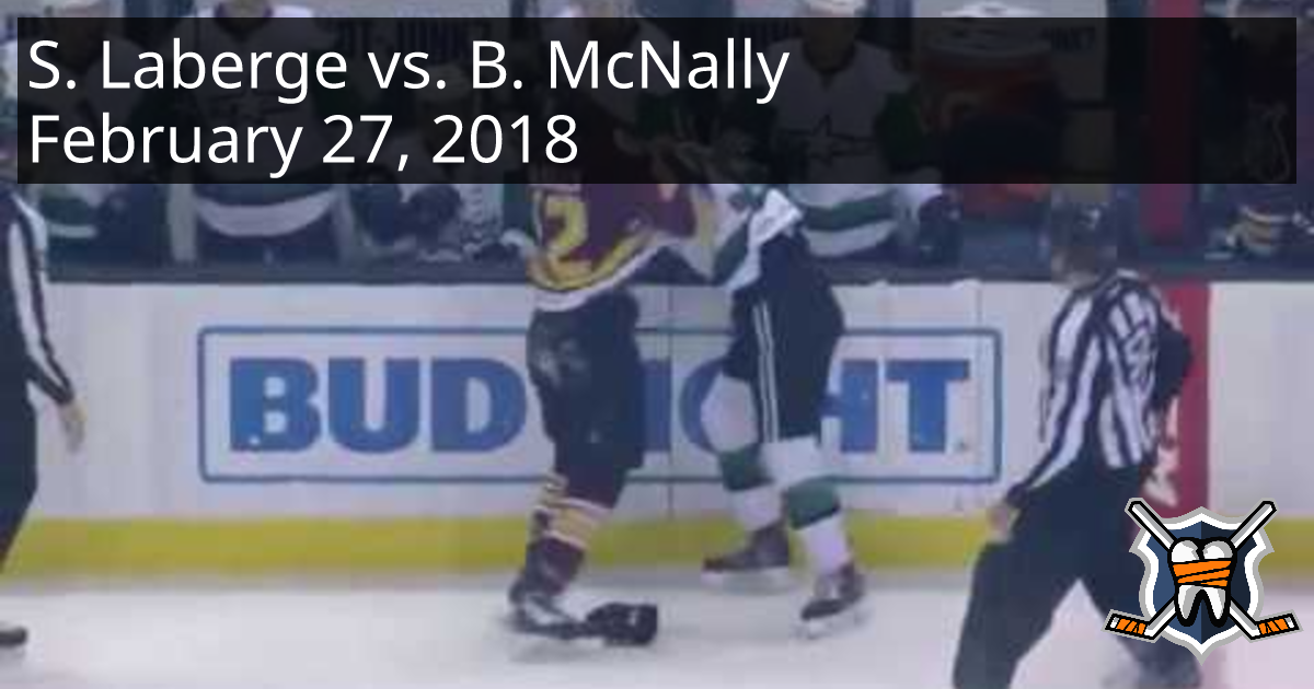 Samuel Laberge vs. Brandon McNally, February 27, 2018 - Texas Stars vs ...