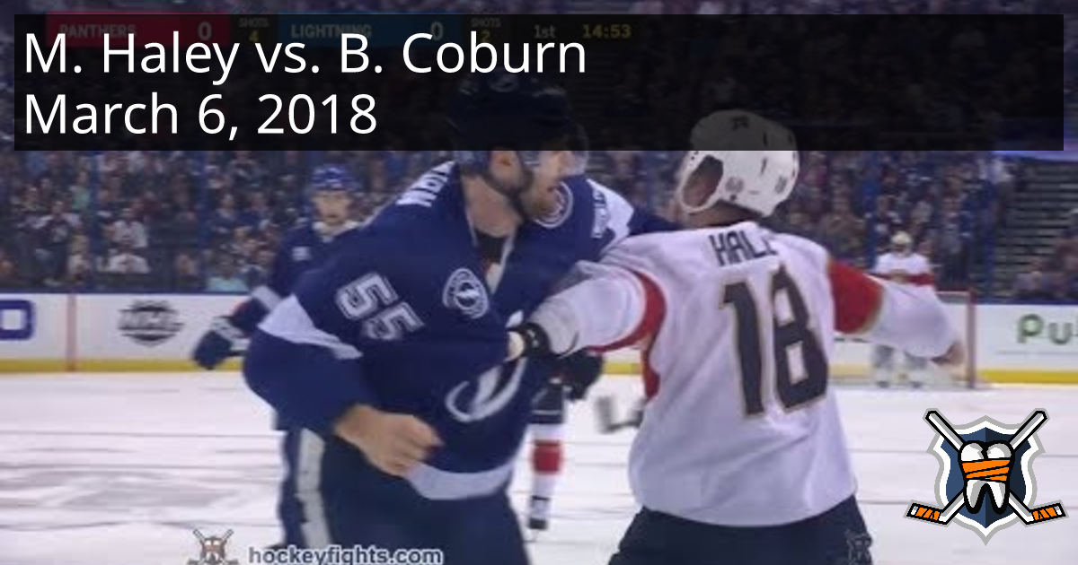 Micheal Haley vs. Braydon Coburn, March 6, 2018 - Florida Panthers vs ...