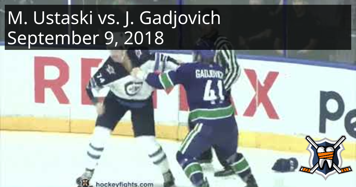 Matt Ustaski vs. Jonah Gadjovich, September 9, 2018 - Winnipeg Jets vs ...