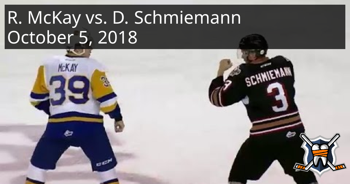 Riley McKay vs. Dominic Schmiemann, October 5, 2018 - Saskatoon Blades ...