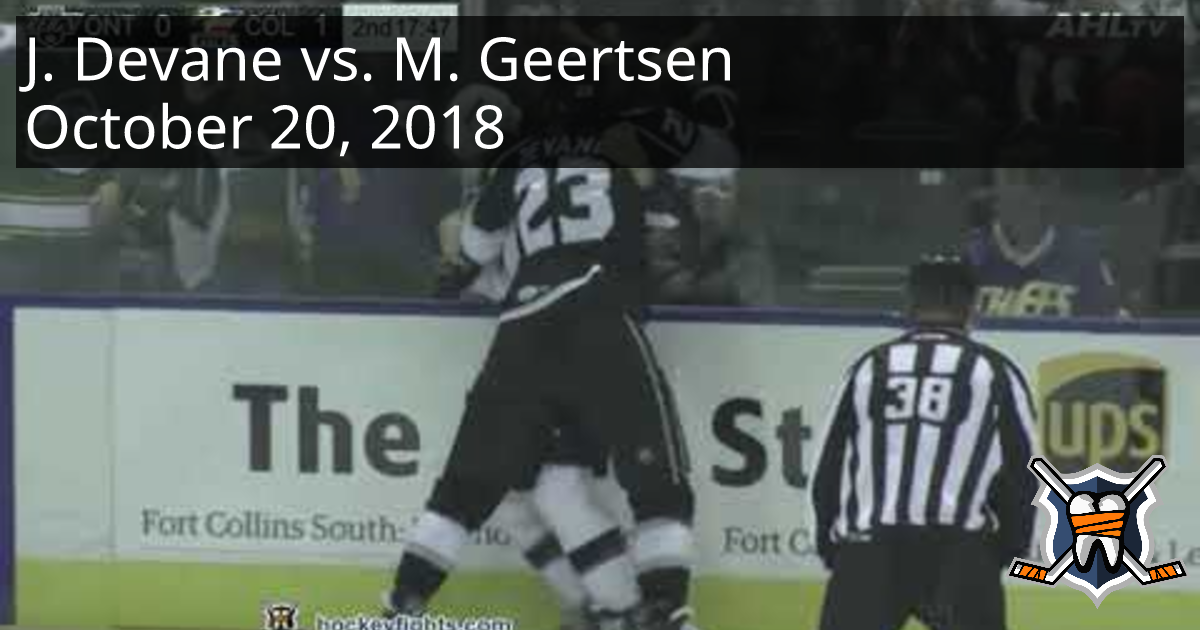 Jamie Devane vs. Mason Geertsen, October 20, 2018 - Ontario Reign vs ...