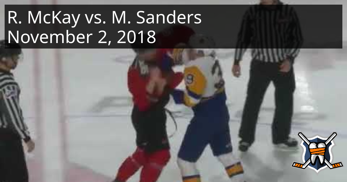 Riley McKay vs. Matthew Sanders, November 2, 2018 - Saskatoon Blades vs ...