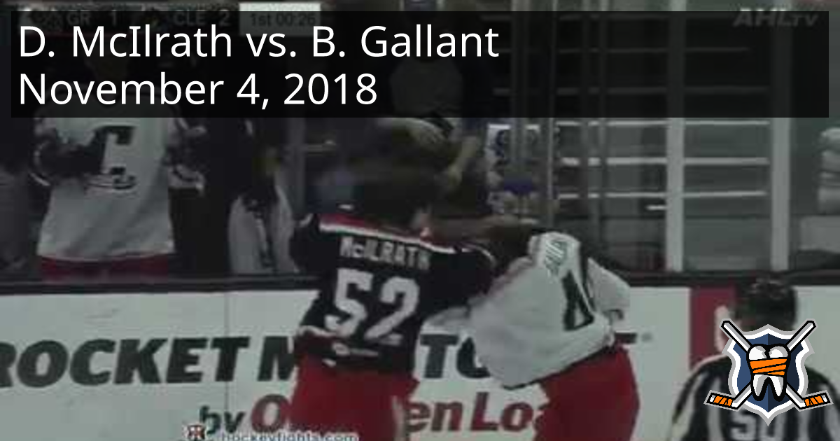 Dylan McIlrath vs. Brett Gallant, November 4, 2018 - Grand Rapids ...
