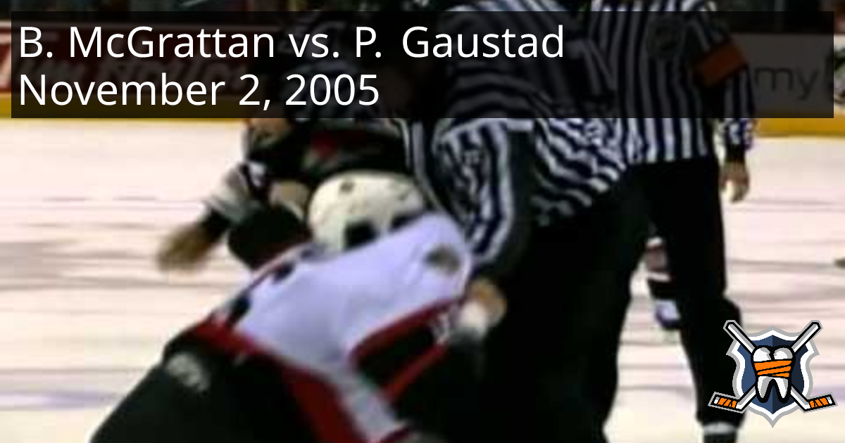 Brian McGrattan vs. Paul Gaustad, November 2, 2005 - Ottawa Senators vs ...