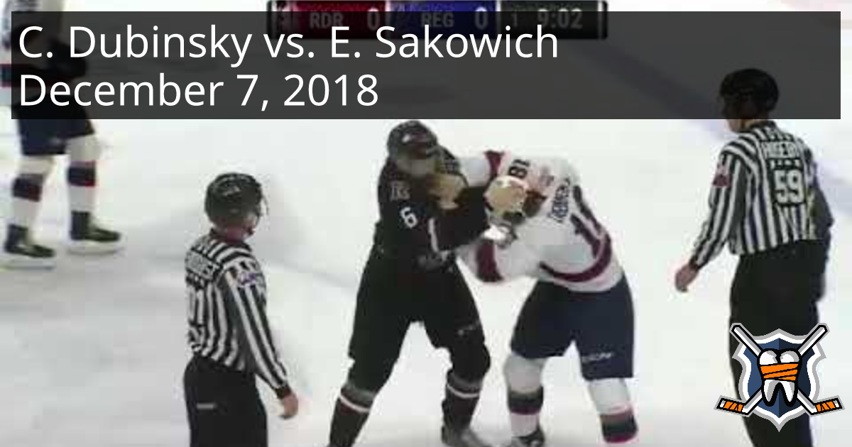 Cole Dubinsky vs. Ethan Sakowich, December 7, 2018 - Regina Pats vs ...